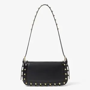 Fendi Baguette® 26424 Black Nappa Leather Bag With Studs